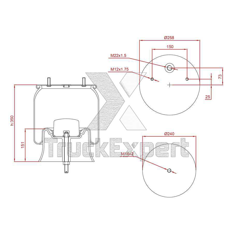 AIR SPRING WITH PLASTIC PISTON - ED 14022-KP05 - SUSPENSION - AIR ...