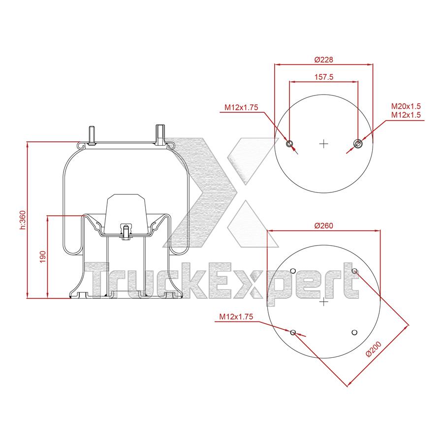 AIR SPRING WITH METAL PISTON - ED 14159-K13 - SUSPENSION - AIR SPRING ...