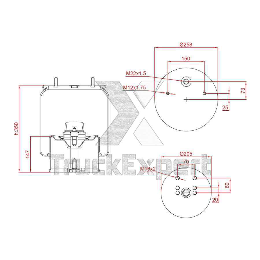 AIR SPRING WITH METAL PISTON - ED 1940-K - SUSPENSION - AIR SPRING AND ...