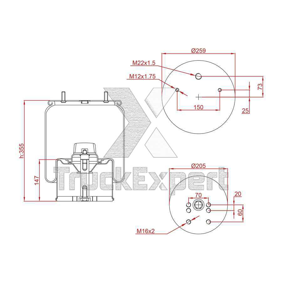 AIR SPRING WITH METAL PISTON - ED 1940-K01 - SUSPENSION - AIR SPRING ...
