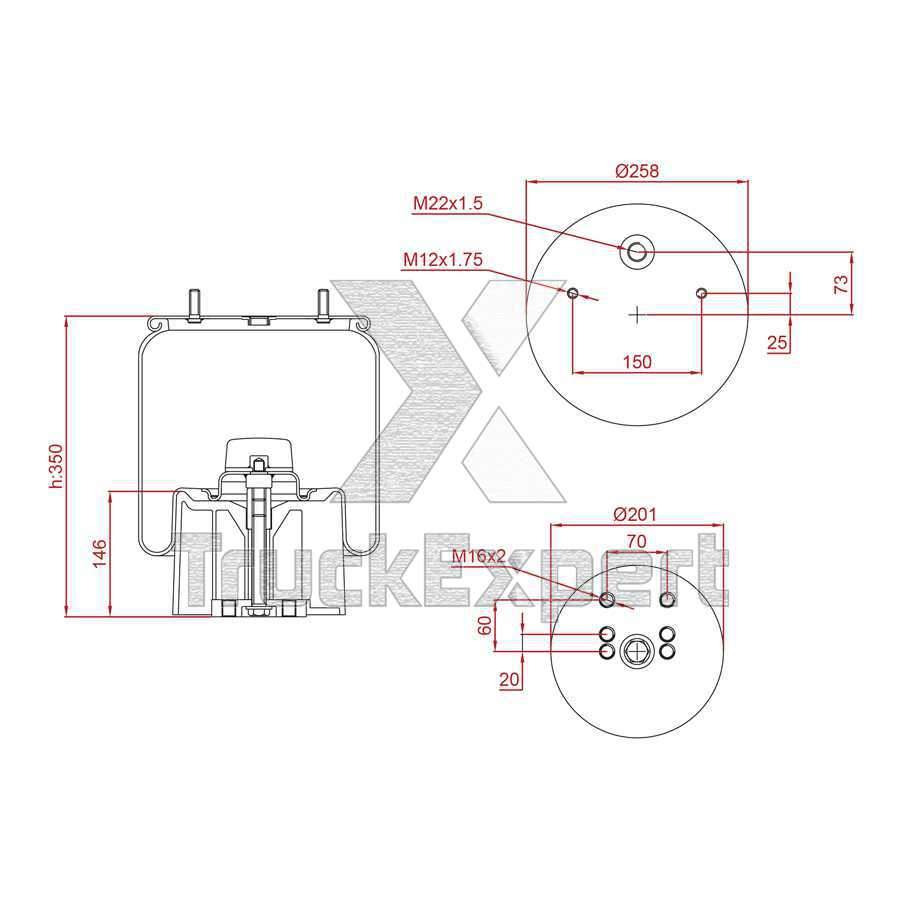 AIR SPRING WITH PLASTIC PISTON - ED 1940-KP - SUSPENSION - AIR SPRING ...